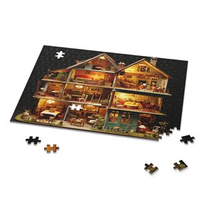 Vintage Dollhouse Interior Puzzle: Nostalgic Home Decor (120-500 Piece ...
