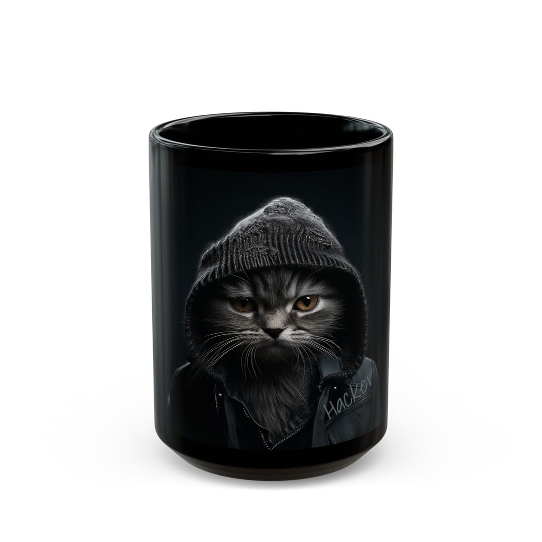 Cyberpunk Cat Hacker Mug: Techy Cybersecurity Gift - Etsy