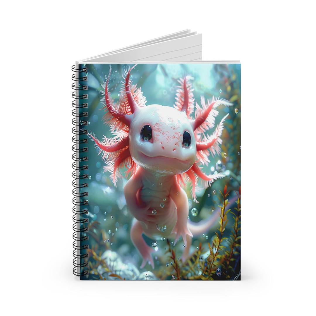 Adorable Axolotl Spiral Notebook, Axolotl, Axolotl Notebook, Axolotl ...