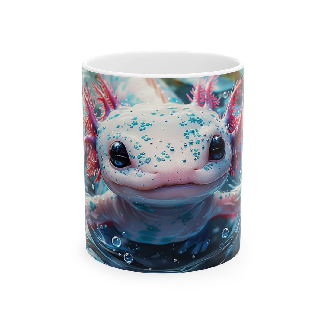 Axolotl Mug, Curious Axolotl Mug, Cute Axolotl Mug, Adorable Axolotl ...