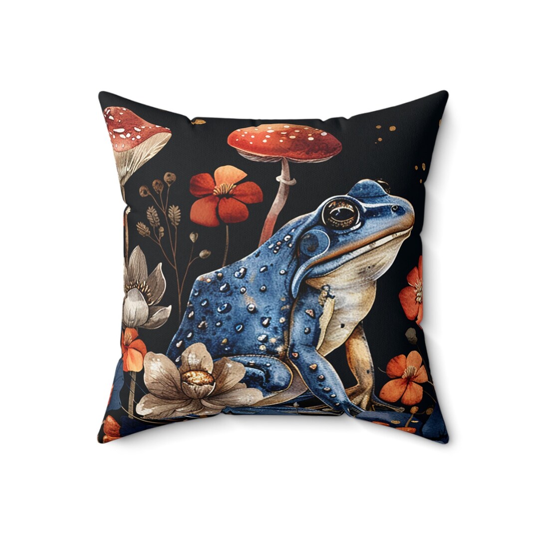 Enchanted Forest Frogs Pillow, Frog Pillow, Mushroom Pillow, Frogs and ...