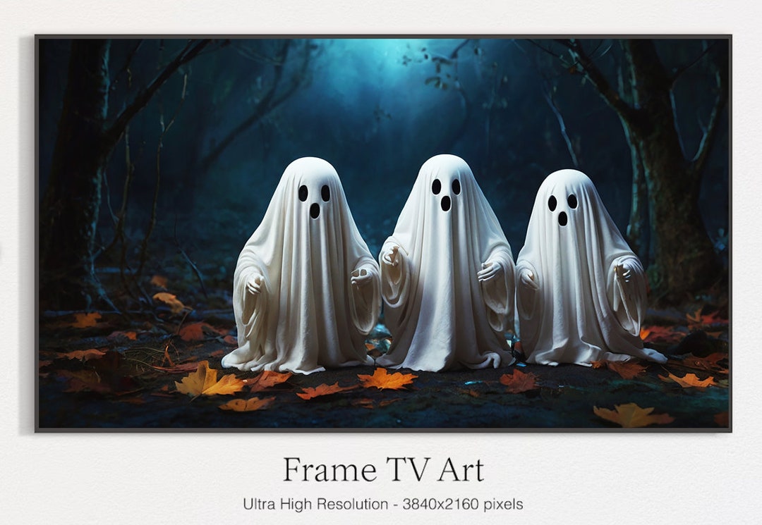 3 Ghosts in the Woods Frame TV, Ghosts Frame TV, Halloween Frame TV ...