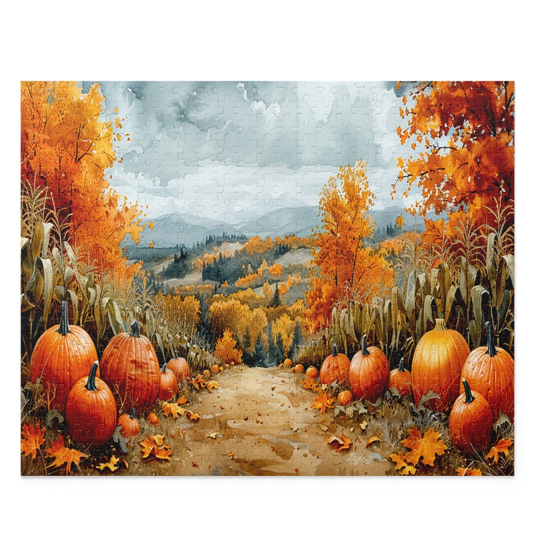 Pumpkin Puzzle, Thanksgiving Puzzle, Autumn Harvest Path Puzzle (120 ...