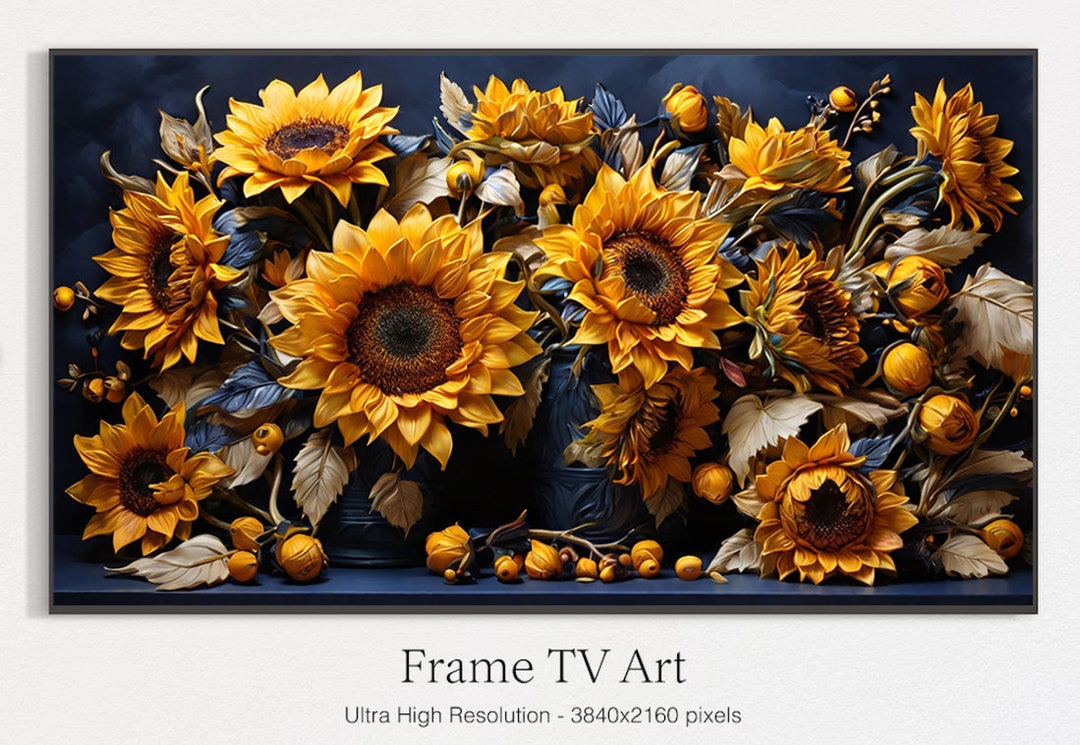 Vibrant Sunflower Bouquet Frame TV Art, Sunflowers Frame TV, Sunflowers ...