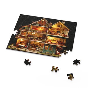 Vintage Dollhouse Interior Puzzle: Nostalgic Home Decor (120-500 Piece ...