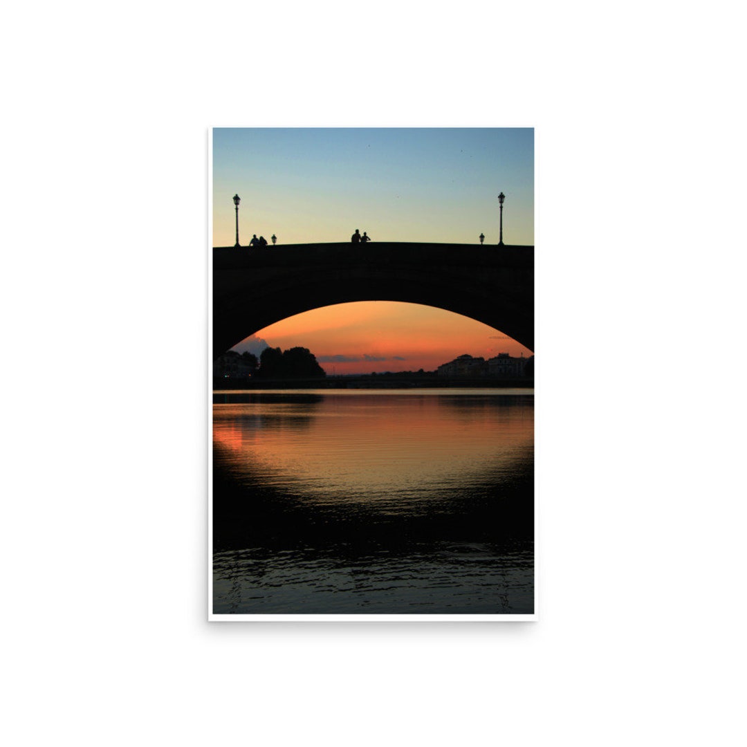 Florence Bridge Sunset Photography Print Poster - Etsy