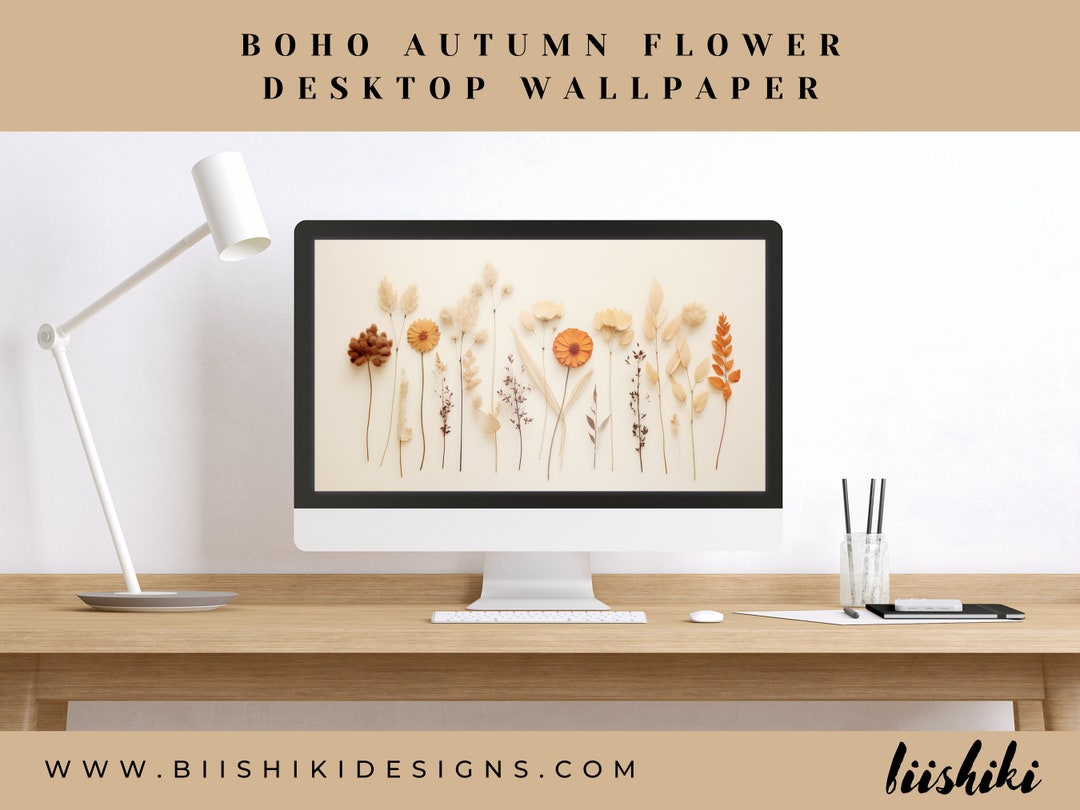 Boho Desktop Wallpaper, Autumn Flower Wallpaper, Mac Wallpaper, Dried ...