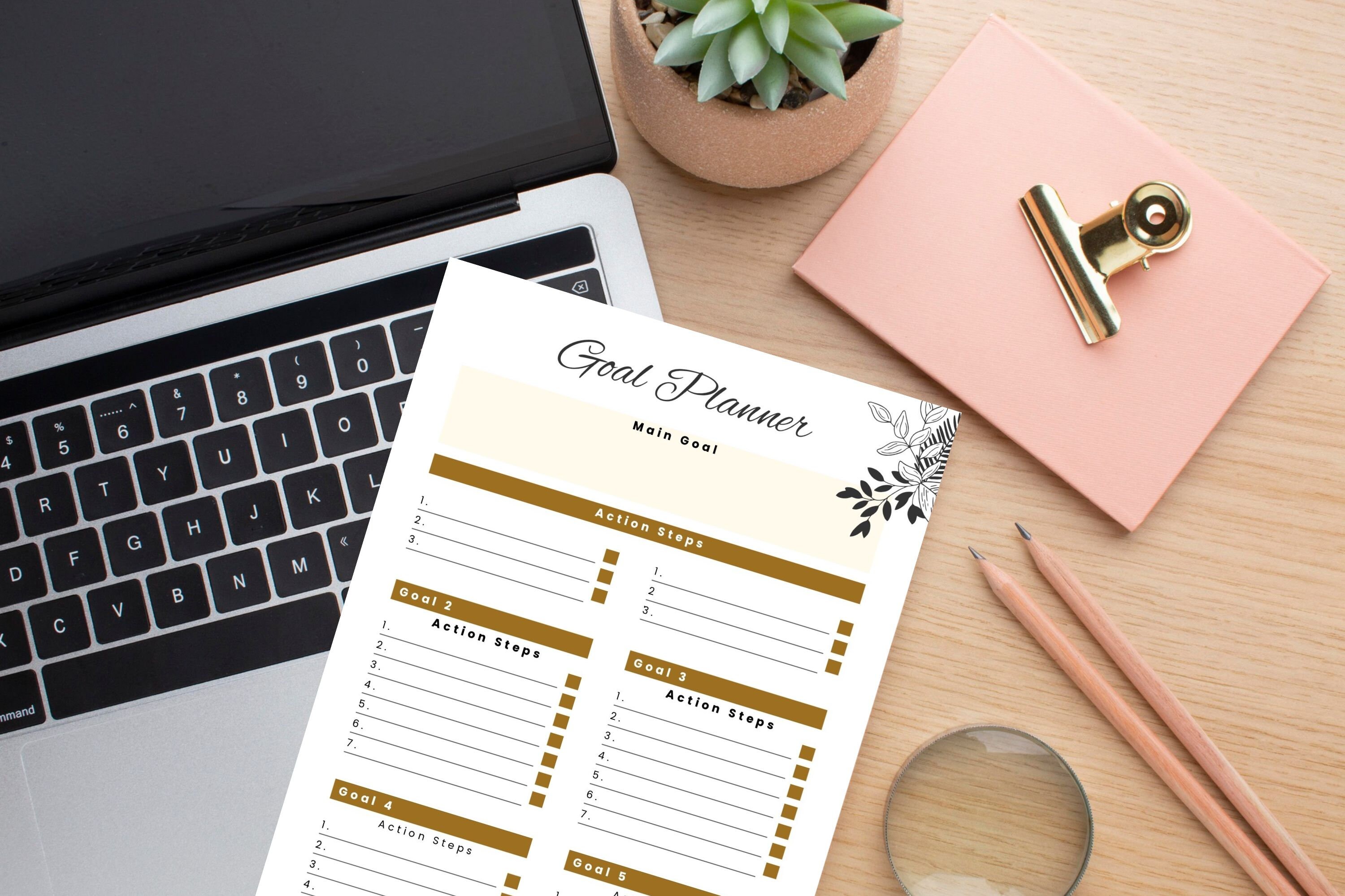 Goal Planner, Printable Goal Planner, Action Steps Planner, Planner ...