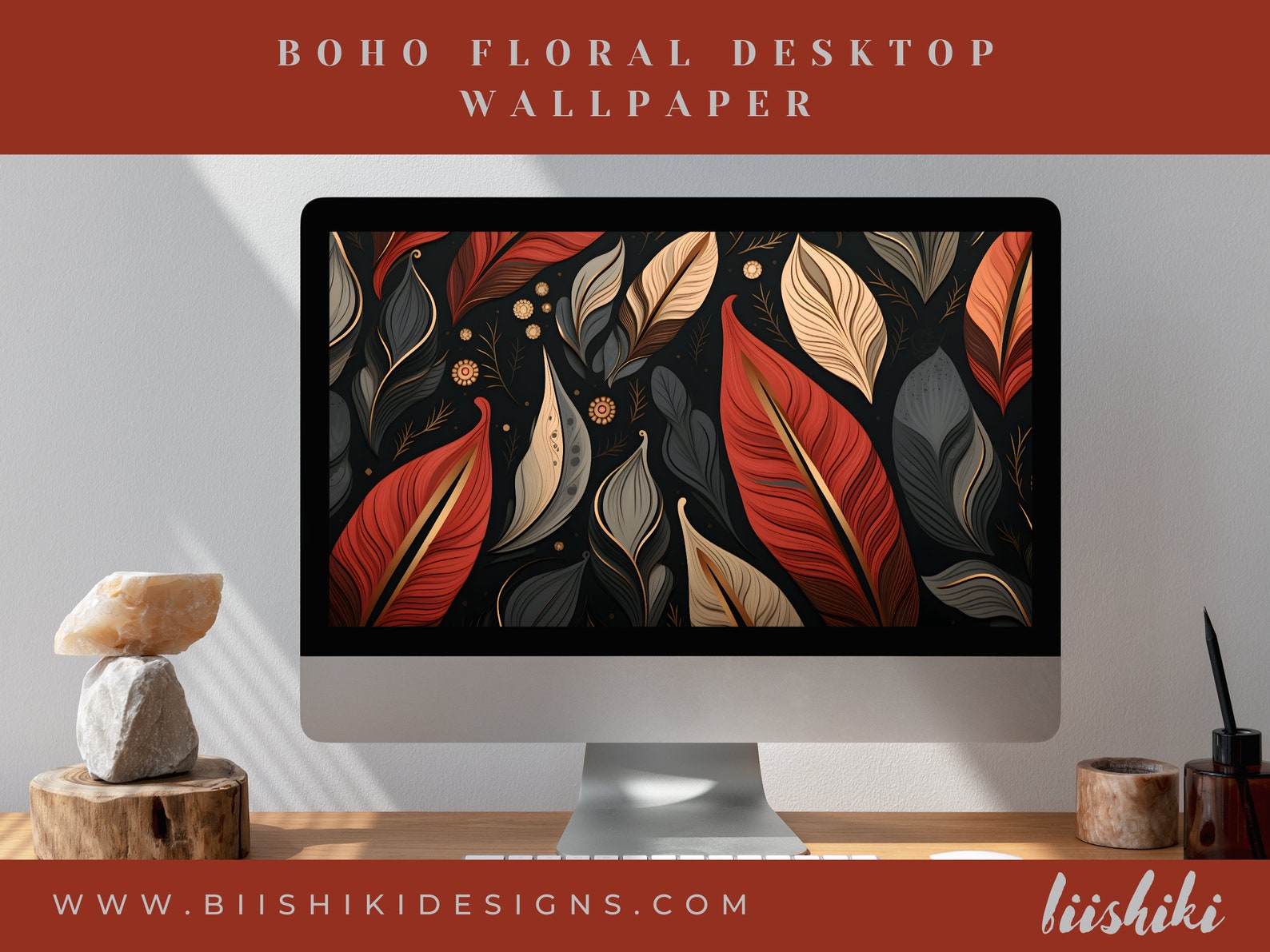 Boho Desktop Wallpaper, Floral Wallpaper, MacBook Wallpaper, Laptop ...