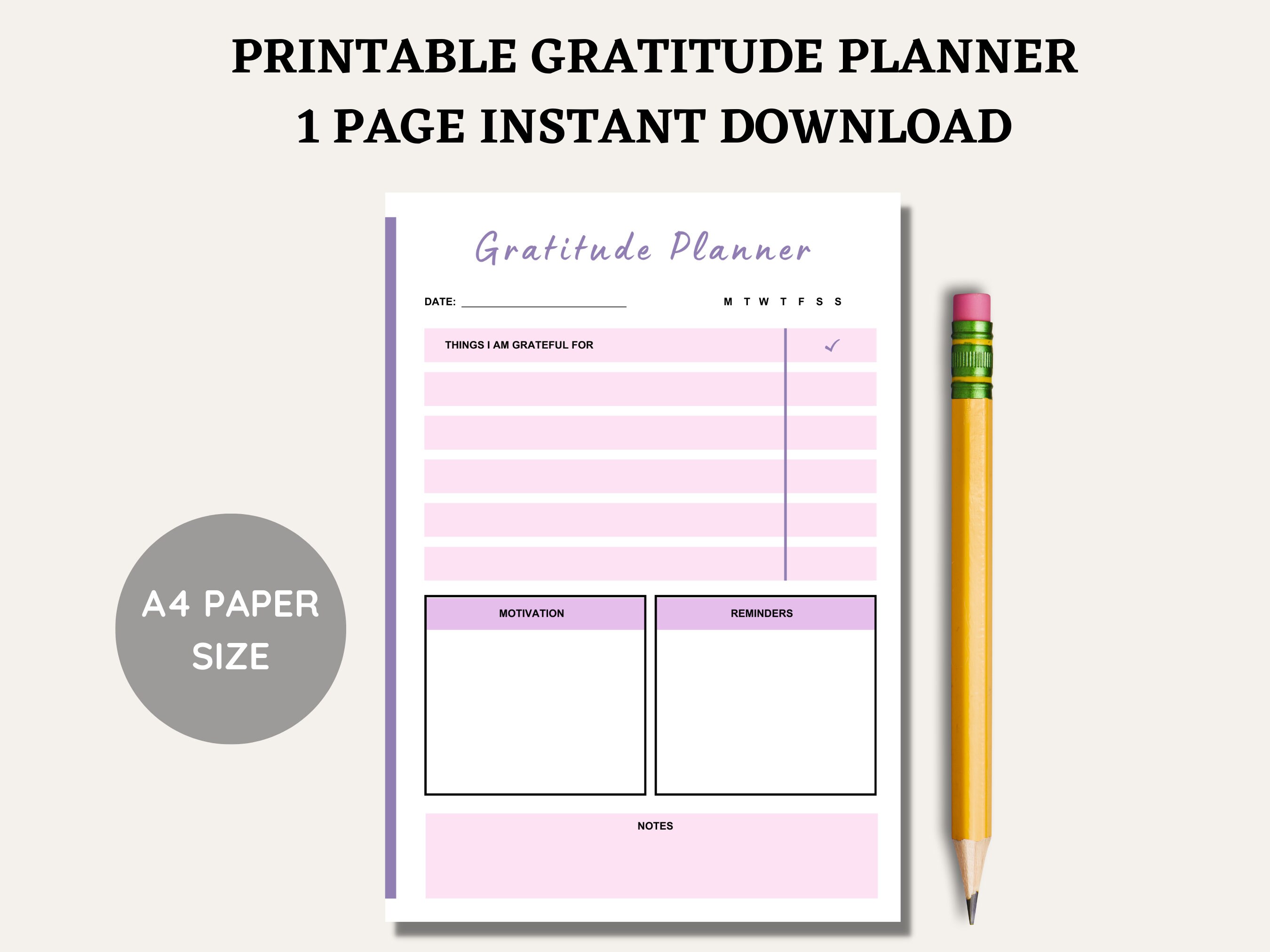 Gratitude Planner Printable Daily Gratitude Planner - Etsy