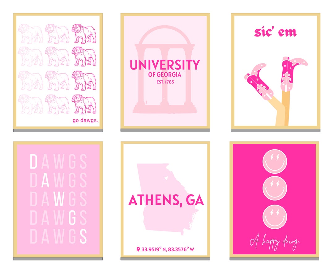 University of Georgia Pink UGA Prints - Etsy