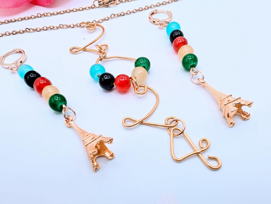 OLYMPIC COMMEMORATIVE RING Colors 2024 Hand Wired Necklace,eiffel Tower ...