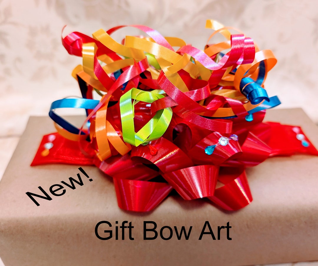 COLORFUL JEWELED BOW Art,birthday Bow,gifting Art,gift Package Art ...