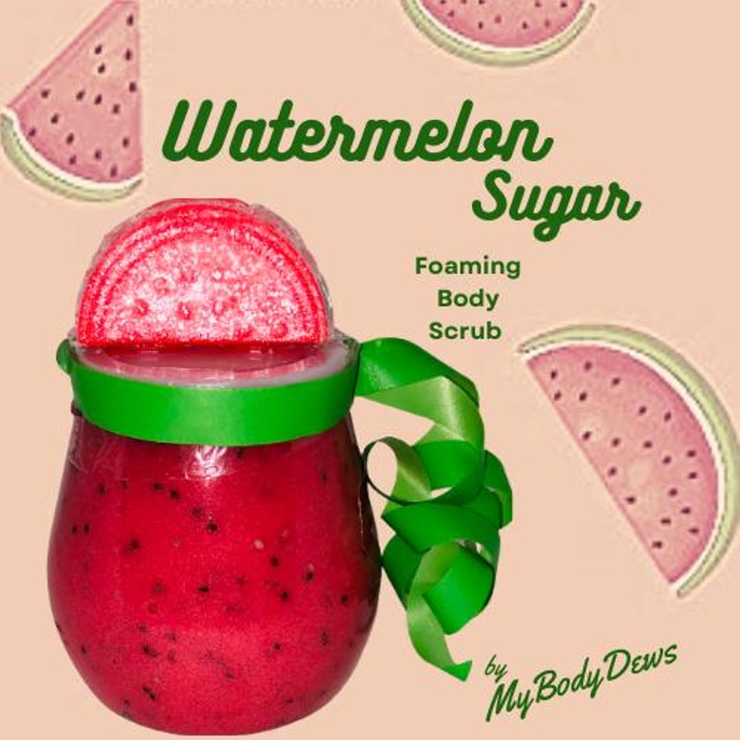 WATERMELLON SUGAR SCRUB, Emulsified Body Scrub, Foaming Sugar Scrub ...