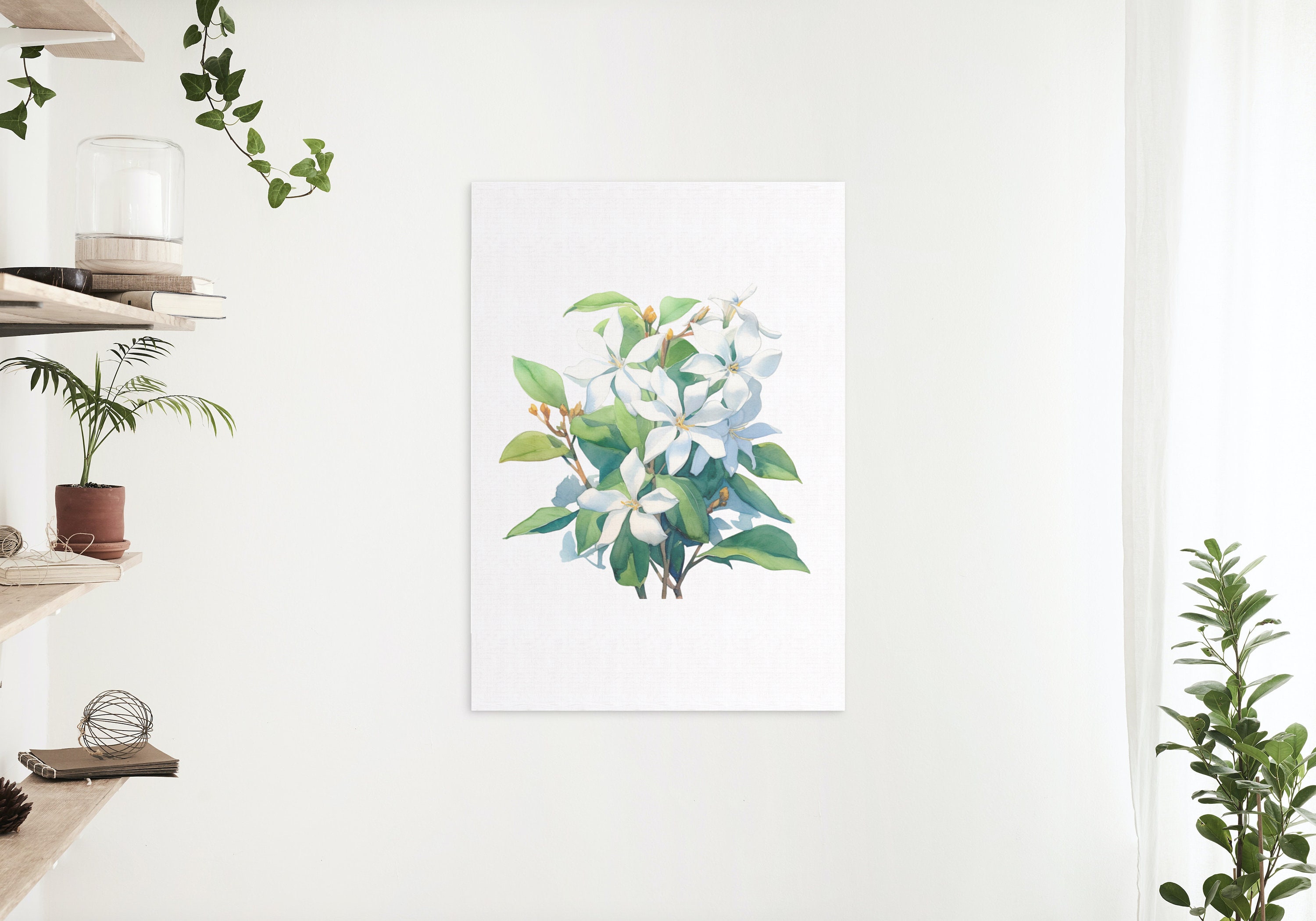 Watercolor Jasmine Flower Bouquet Delicate Flowers Jasmine - Etsy