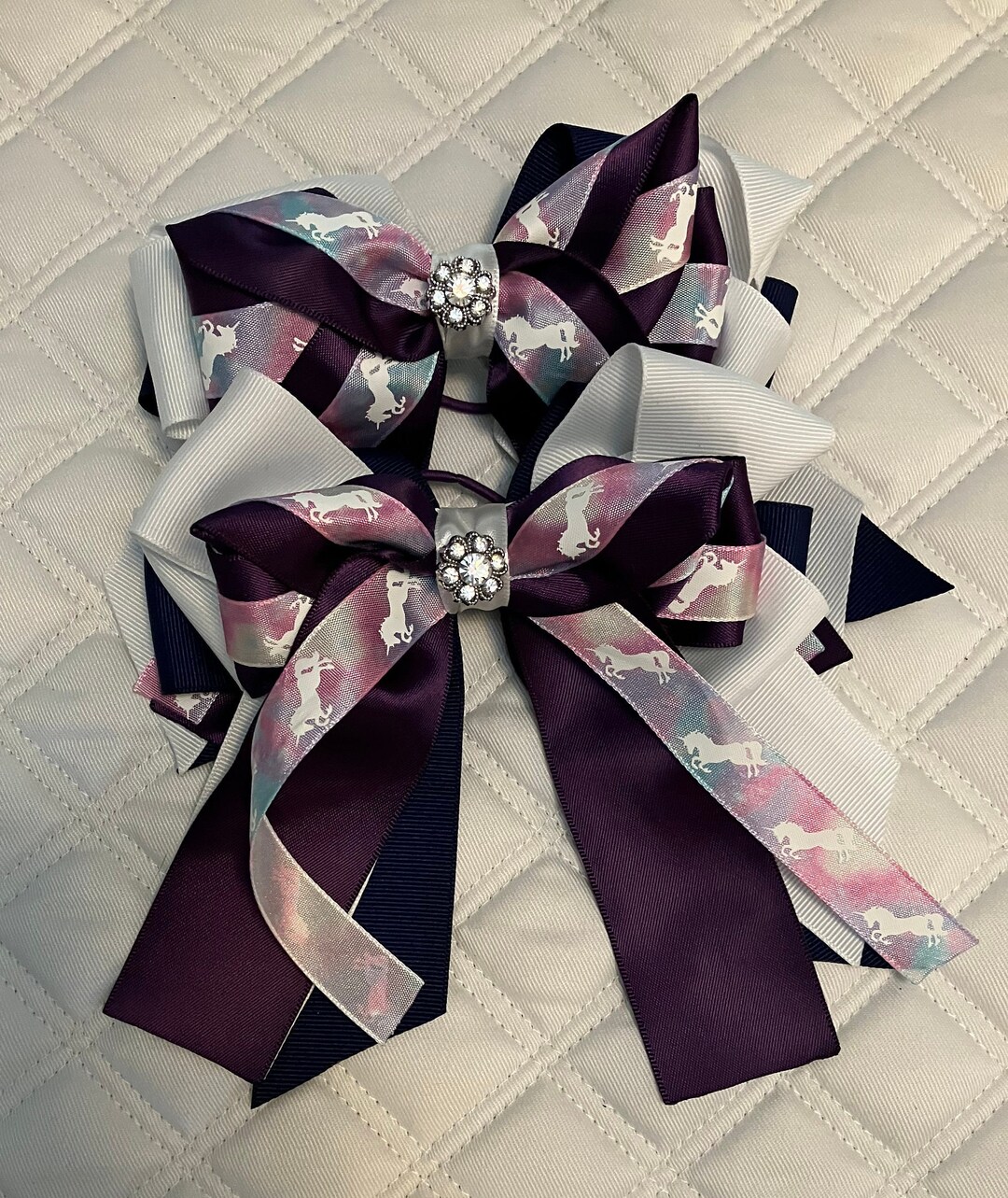 Unicorn Show Bows, Leadline, Pony, Equestrian Bows, Horse Bows, With ...