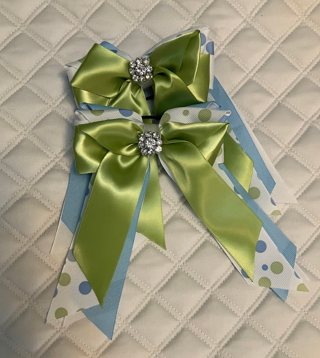 Polka Dot Show Bow, Equestrian Bows, Horse Bows, With Rhinestone - Etsy