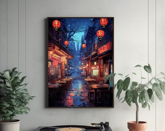 Evening at the Ramen Shop Poster, Japanese Anime Print, Ukiyo-e Art ...