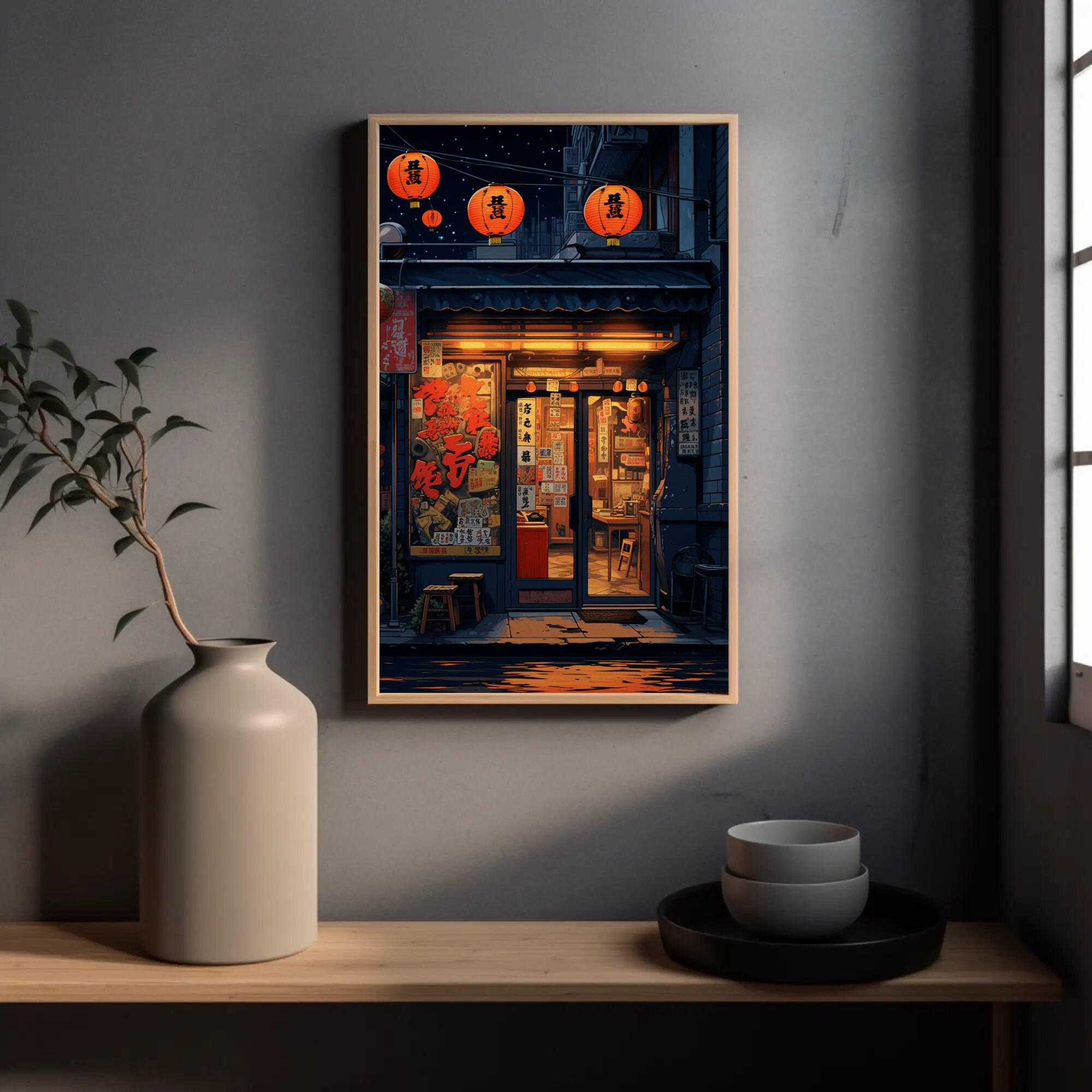 A Japanese Store Front, Japanese Anime Print, Ukiyo-e Art, Bedroom ...