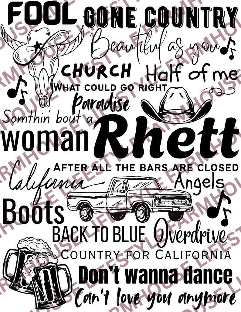 Thomas Rhett PNG: Country Music Concert Tee Design (digital File) - Etsy