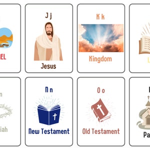 Bible ABC A-Z Flashcards for Children Christian Church Homeschool ...