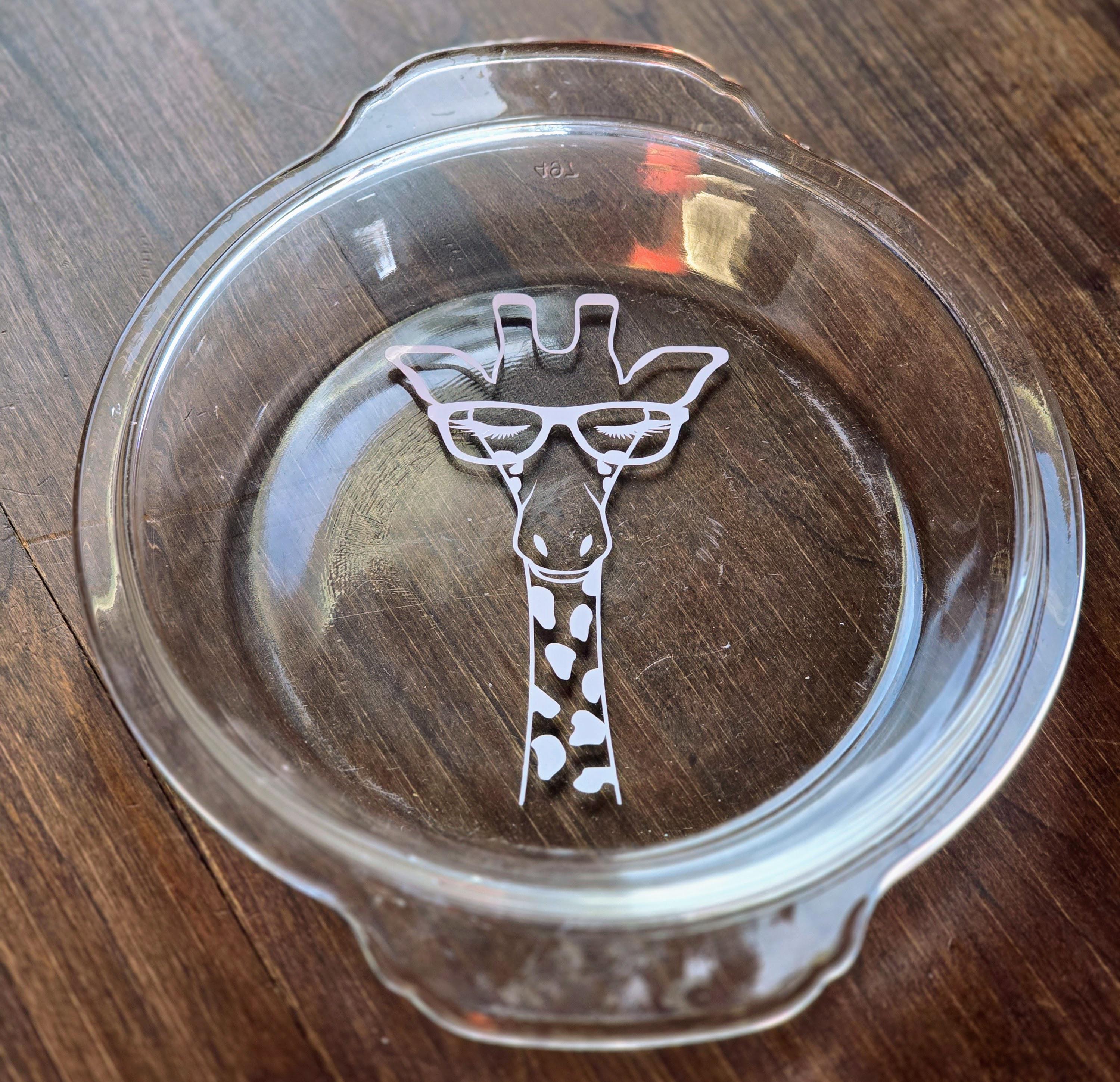 Giraffe Up-cycled Glass Pie Plate Wall Hanging - Etsy
