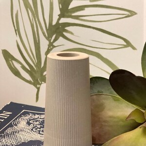 Concrete Decor Vase - Mini Ribbed Log Vase - Etsy