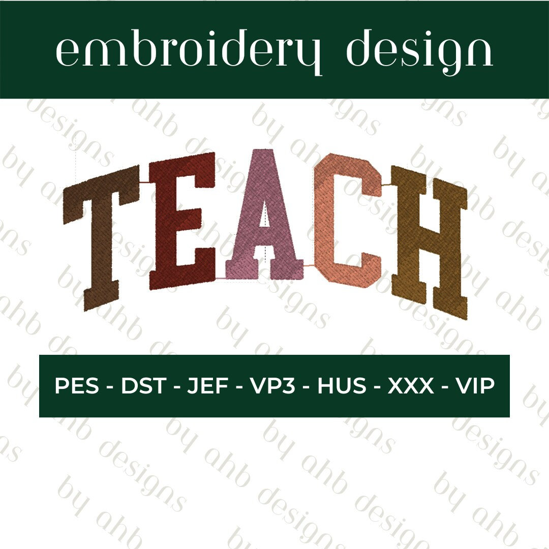 Teach Embroidery File, Cute Embroidery Design, Embroidery Design ...