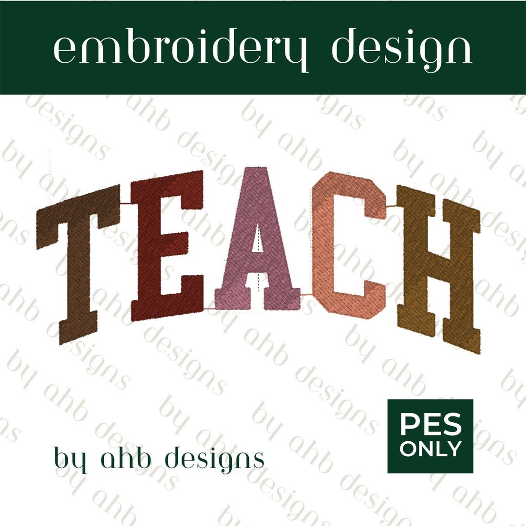 Teach Embroidery File Cute Embroidery Design Embroidery - Etsy