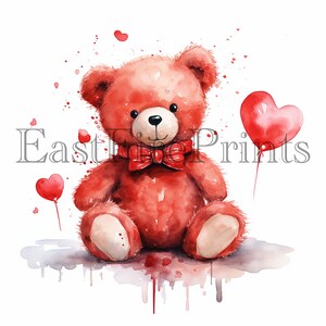 Watercolor Teddy Bear Clipart, High Quality Png, Love Printable, Teddy ...