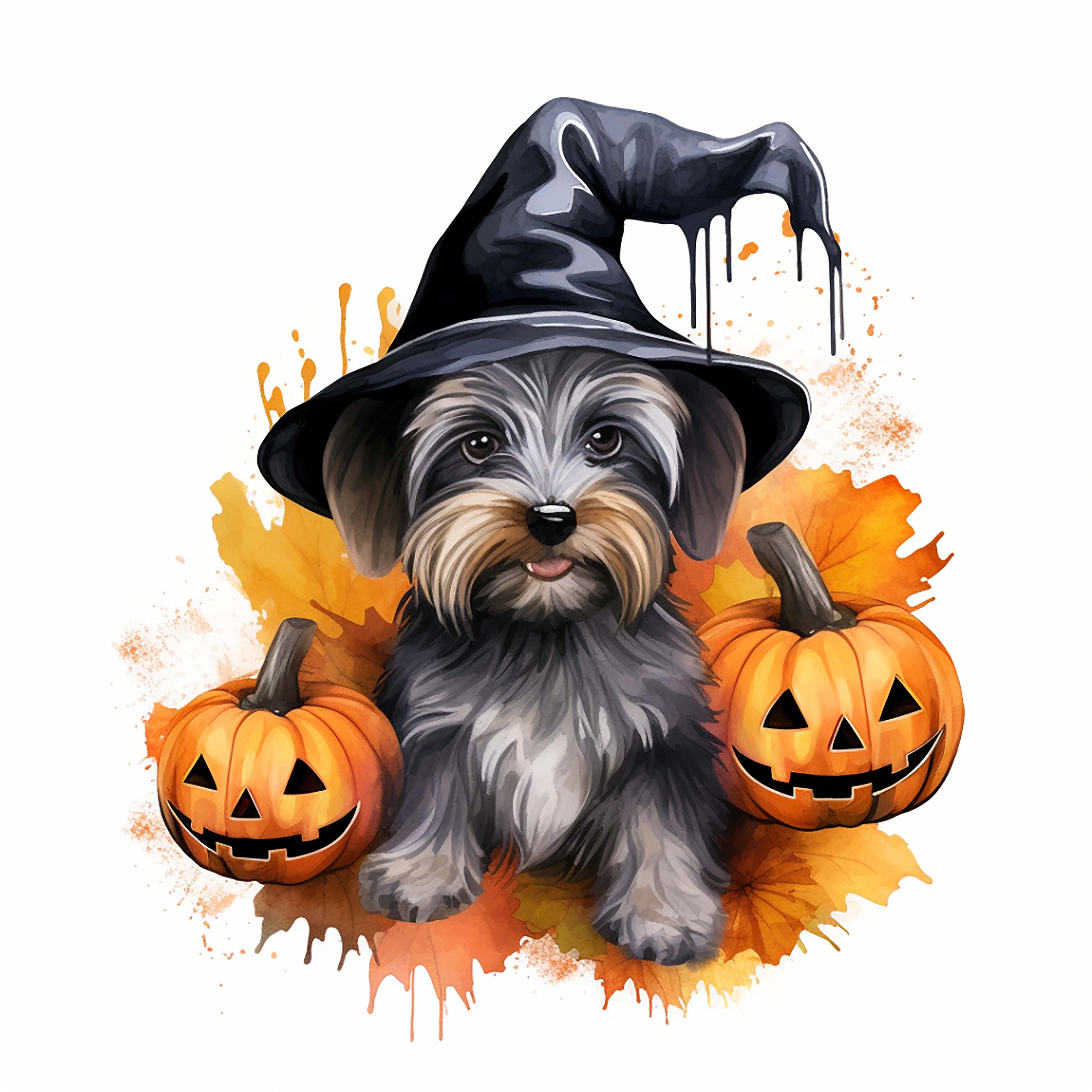 Watercolor Halloween Dog Clipart Cute Clipart Halloween Jpg - Etsy