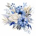 Royal Blue and Silver Floral Clipart, High Quality PNG, Spring Rustic ...