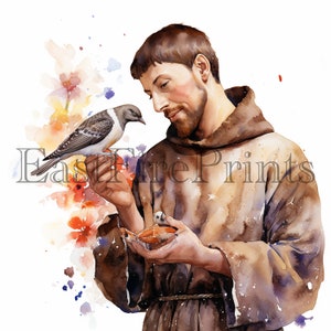 Watercolor Saint Francis of Assisi Clipart, High Quality Png, Catholic ...