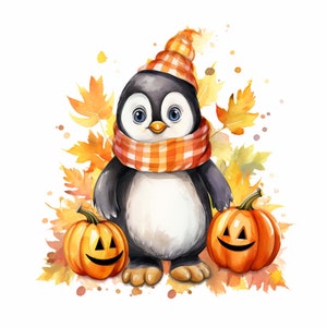 Fall Penguin Clipart, High Quality Png, Kids Clipart, Nursery ...