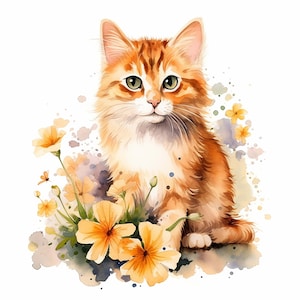 Orange Cat Clipart, High Quality PNG, Cute Kitten Clipart, Cat ...