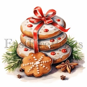 Watercolor Christmas Cookies Clipart, High Quality Png, Xmas Graphics ...