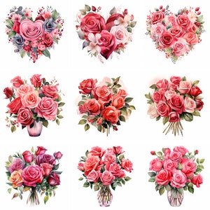 Watercolor Valentine Rose Clipart, High Quality Png, Valentine ...