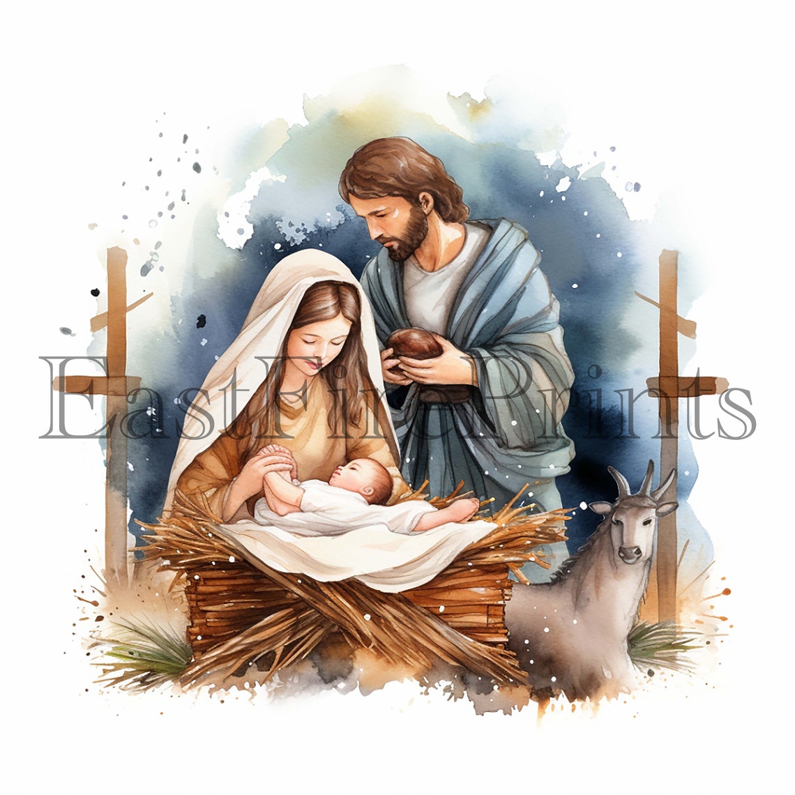 20 Nativity Scene Watercolor Clipart Christmas Clip Art - Etsy