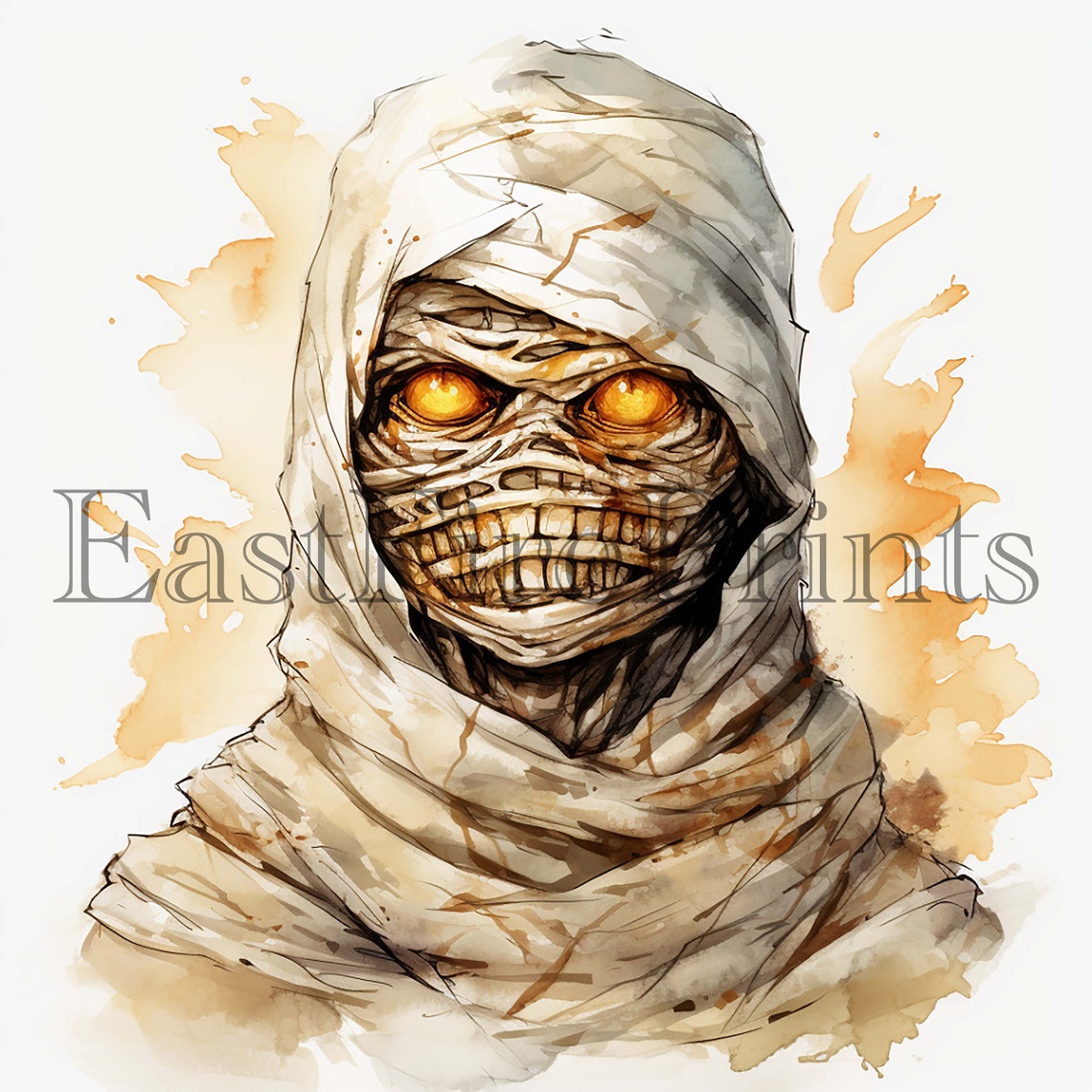 Mummy Watercolor Clipart Mummy Graphics Halloween Png Scary - Etsy