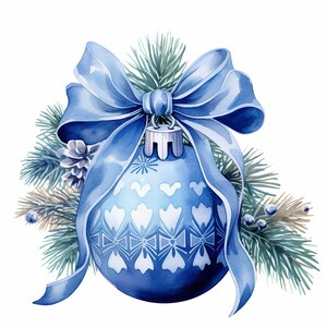 Blue Christmas Ornament Clipart, High Quality PNG, Mixed Media, Card ...