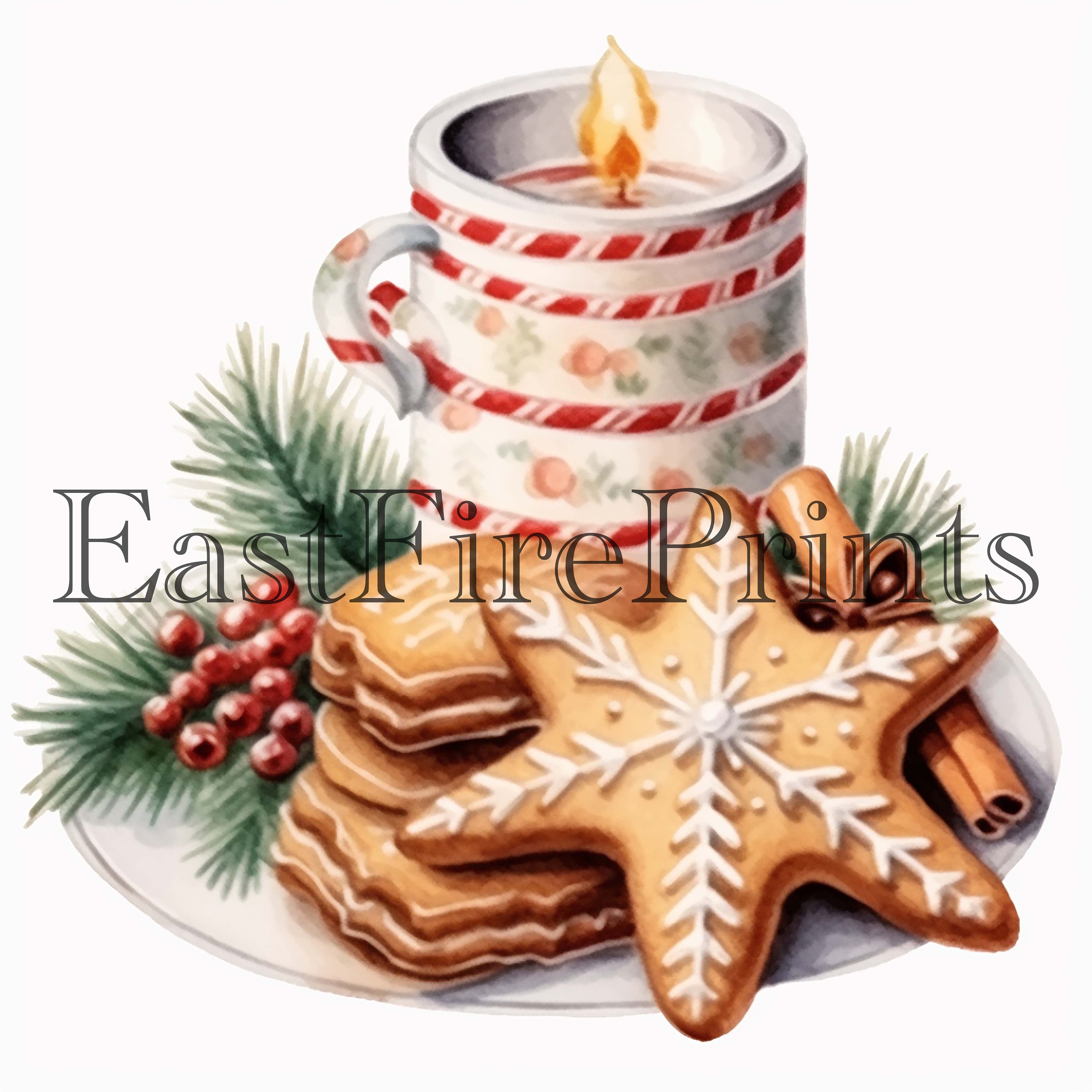 20 Christmas Cookies Watercolor Clipart High Quality Png - Etsy