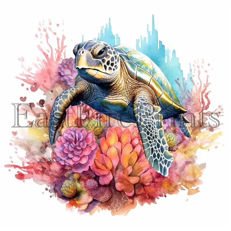 20 Watercolor Sea Turtle Clipart PNG Instant Download Cute - Etsy