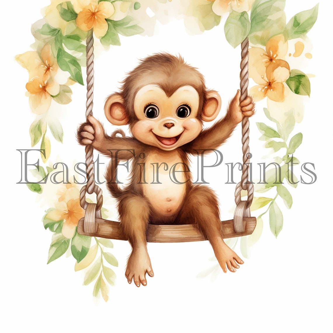 20 Baby Animals on Swings Clipart High Quality Png Safari - Etsy