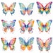 20 Retro Butterfly Watercolor Clipart, Hippie Png, Retro Clip Art ...
