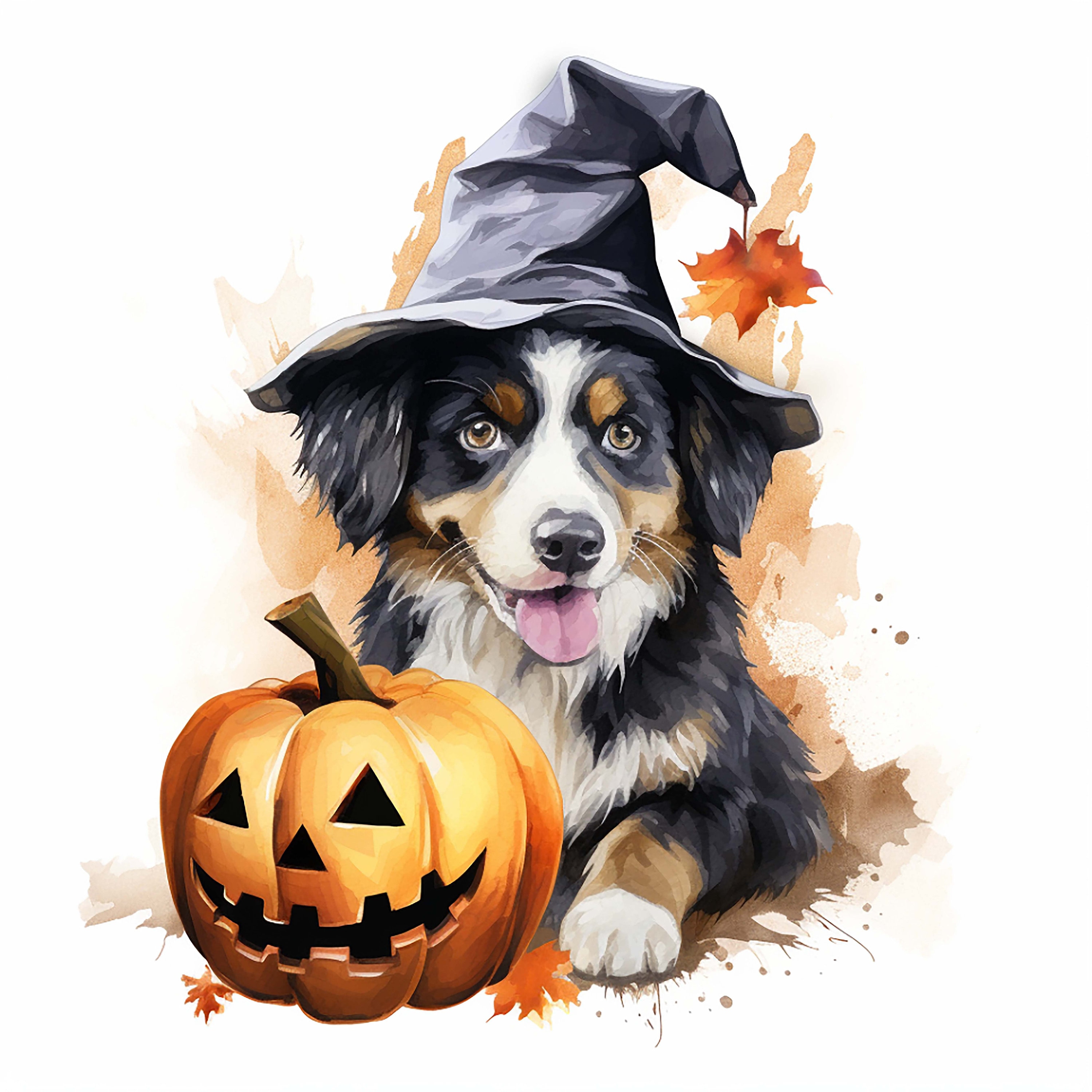 Watercolor Halloween Dog Clipart Cute Clipart Halloween Jpg - Etsy