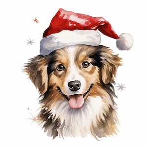 Watercolor Christmas Dogs Clipart, Dog Sublimation Designs for ...