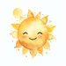 Watercolor Sun Clipart, Cute Clipart Nursery Graphics Sun Sublimation ...