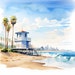 Watercolor Los Angeles California Clipart, City Clipart Jpg LA Clipart ...