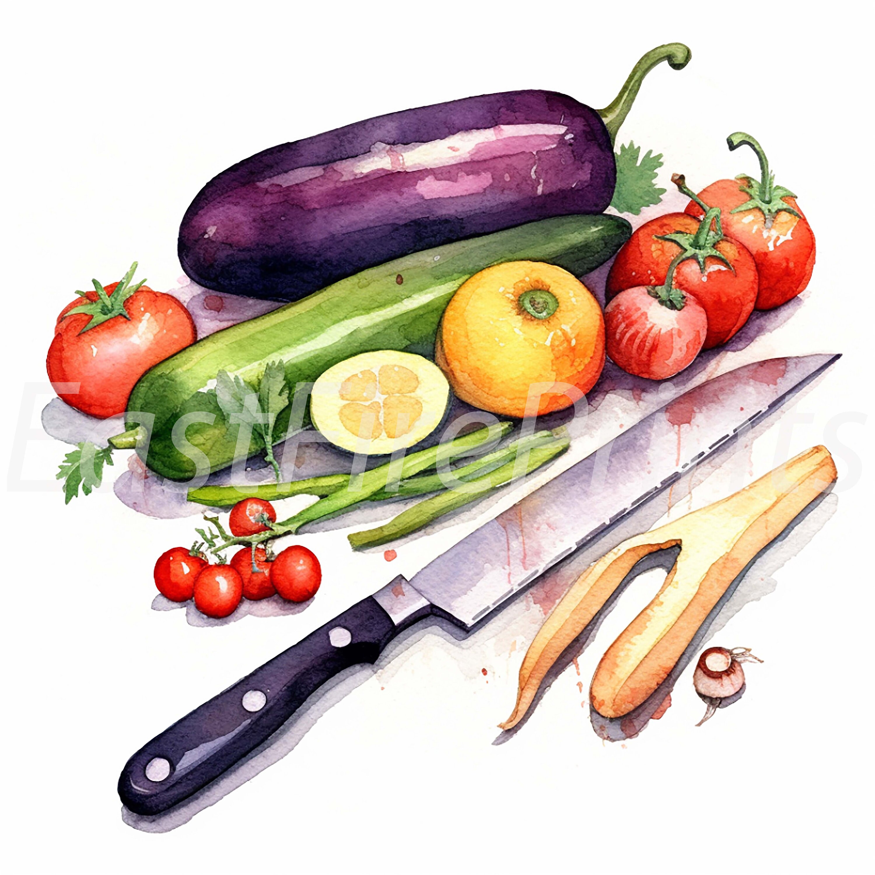 13 Watercolor Fruit and Vegetable Clipart Set Digital - Etsy