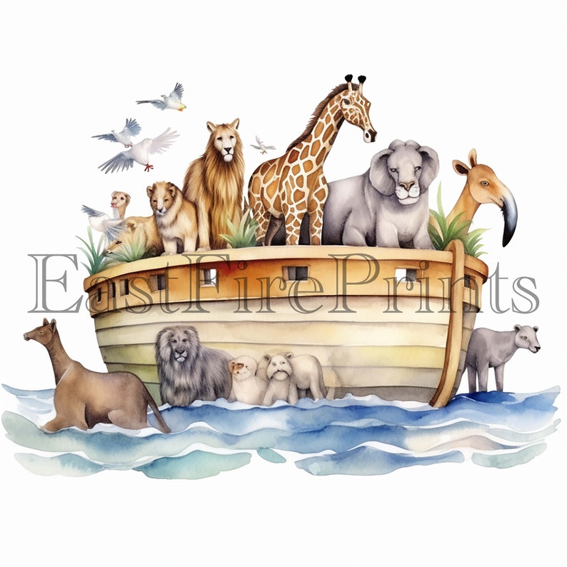 20 Noahs Ark Clipart Watercolor Christian Clip Art Religious - Etsy